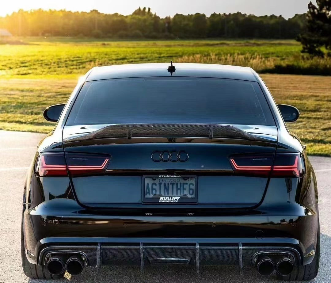 2016-2018 Audi A6 C7.5 Renntech Style Carbon Fiber Trunk Spoiler For A ...